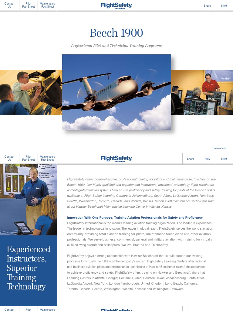 Beech 1900: Professional Pilot and Technician Training Programs | PDF ...