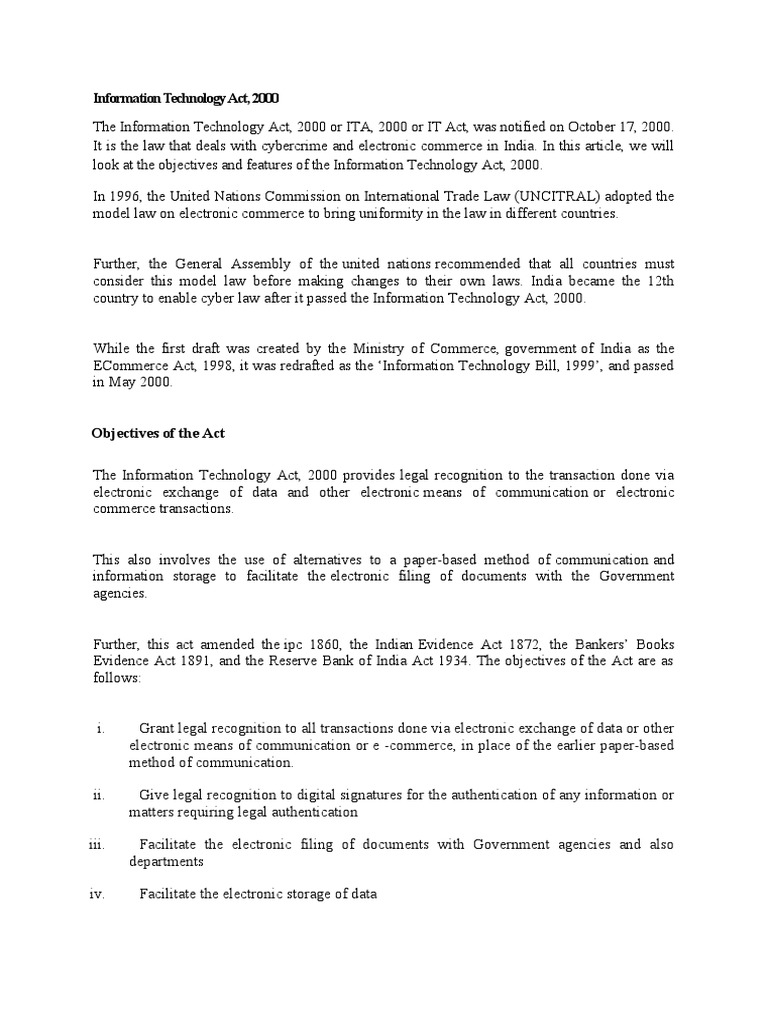 Information Technology Act | PDF | Internet Fraud | Cybercrime