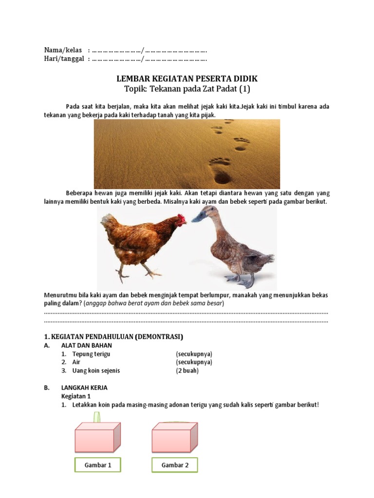 LKPD Tekanan Zat Padat | PDF