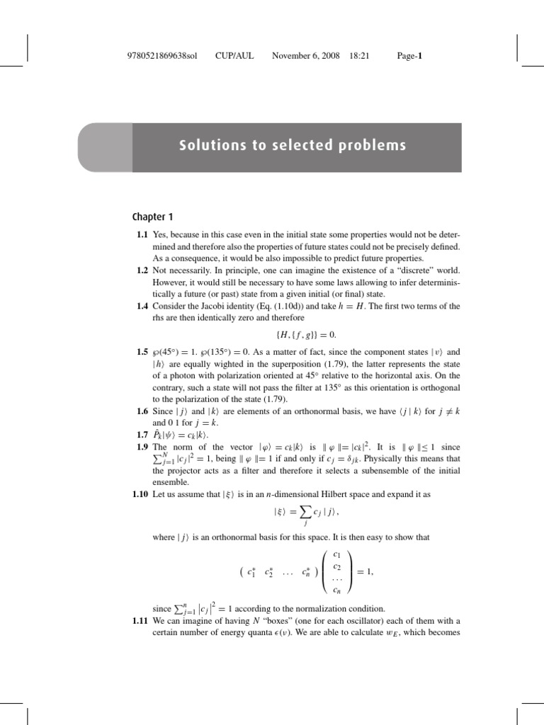 Auletta Solutions | PDF | Eigenvalues And Eigenvectors | Functions And Mappings