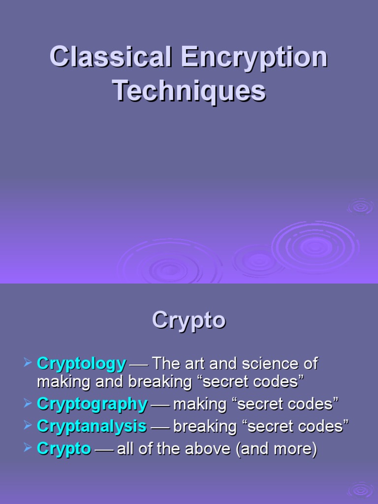 Classical Encryption Techniques | PDF | Cryptography | Public Key ...