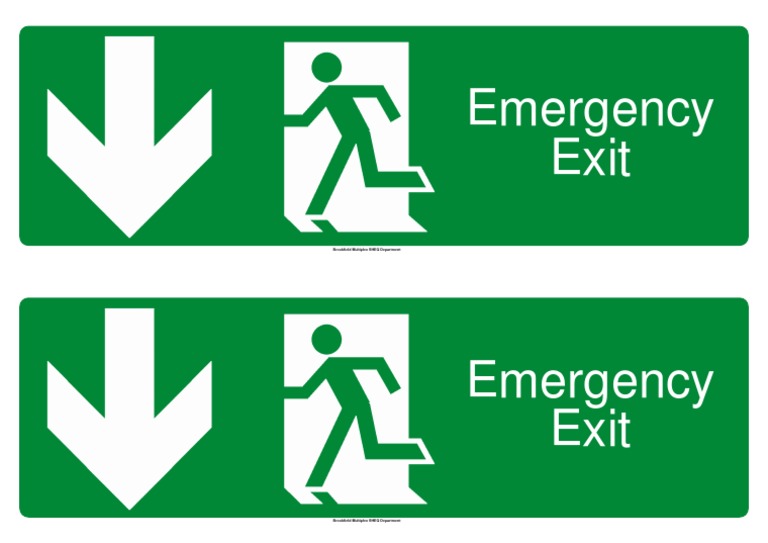 24 Safety Poster - Emergency Exit (Down)
