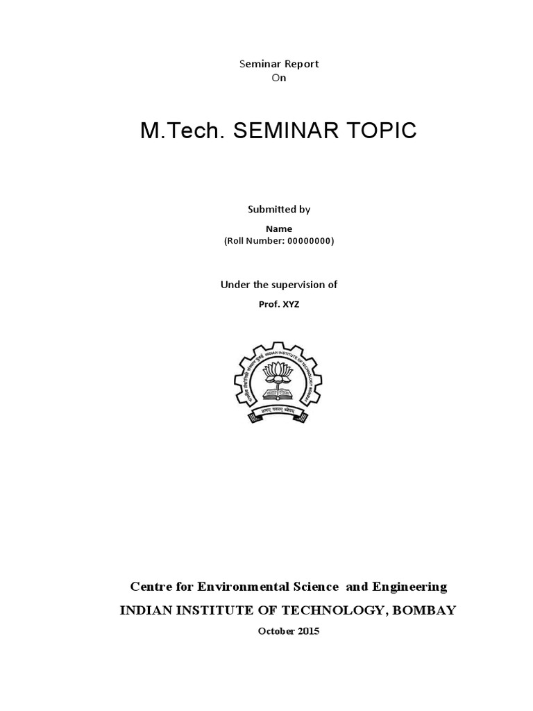 Seminar Report - Format | PDF | Plagiarism | Thesis