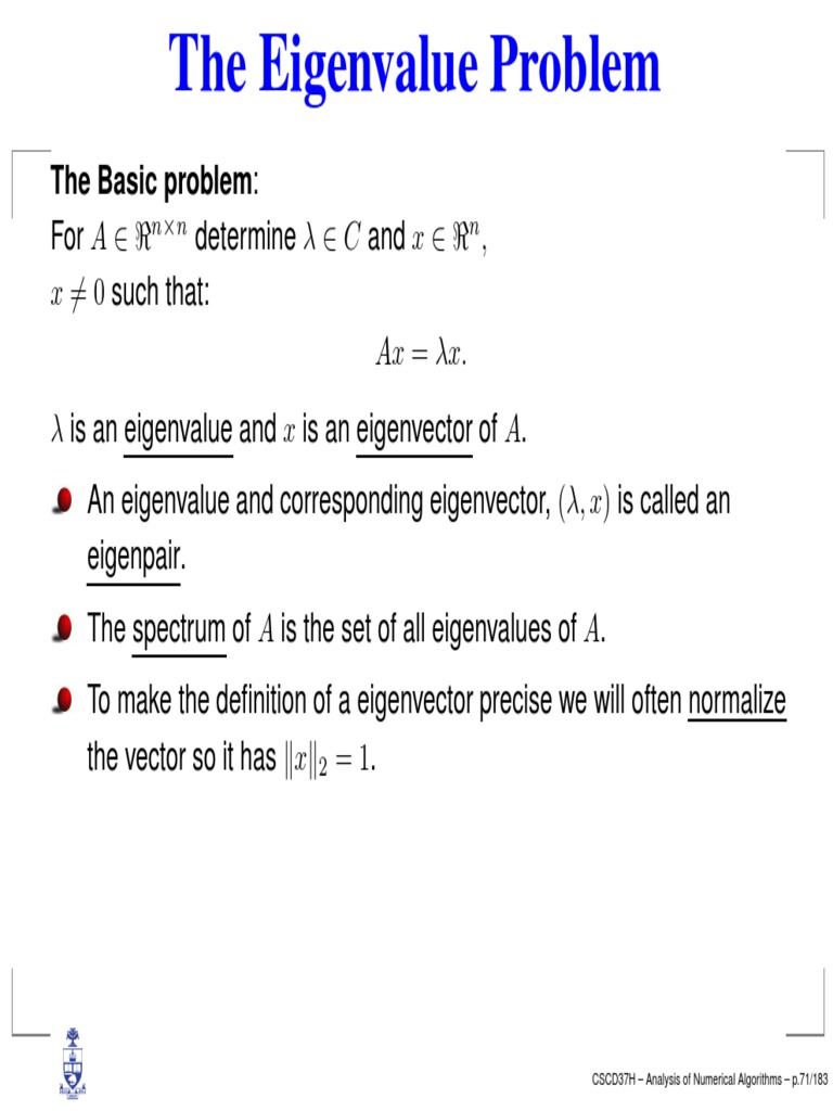 The Eigenvalue Problem Solved | PDF | Eigenvalues And Eigenvectors ...