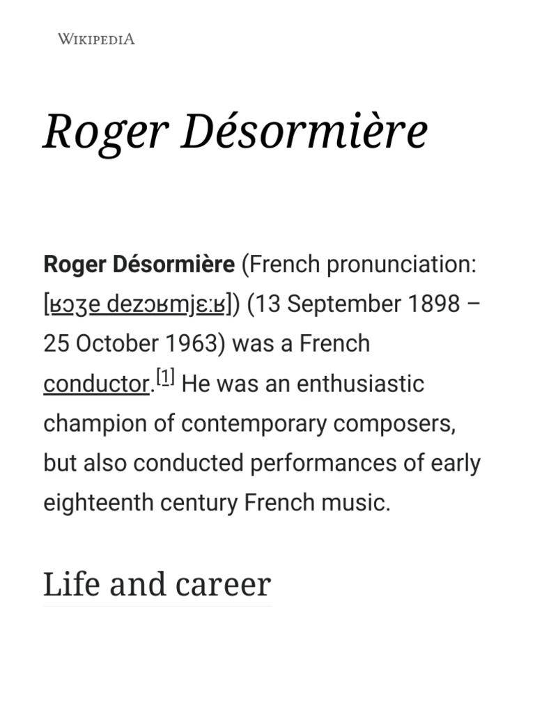 Roger Désormière | PDF | Classical Music | Composers