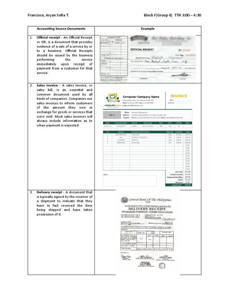 Accounting Documents | PDF | Receipt | Debits And Credits