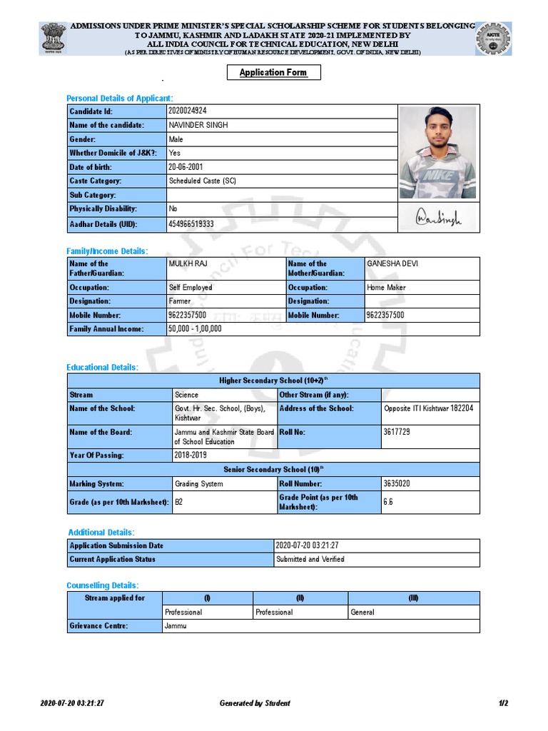Personal Details of Applicant:: Application Form | PDF | Government ...