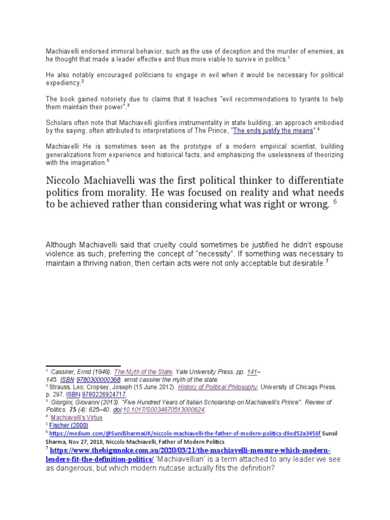 Machiavelli's Influence on Philippine Politics | PDF | Niccolò ...