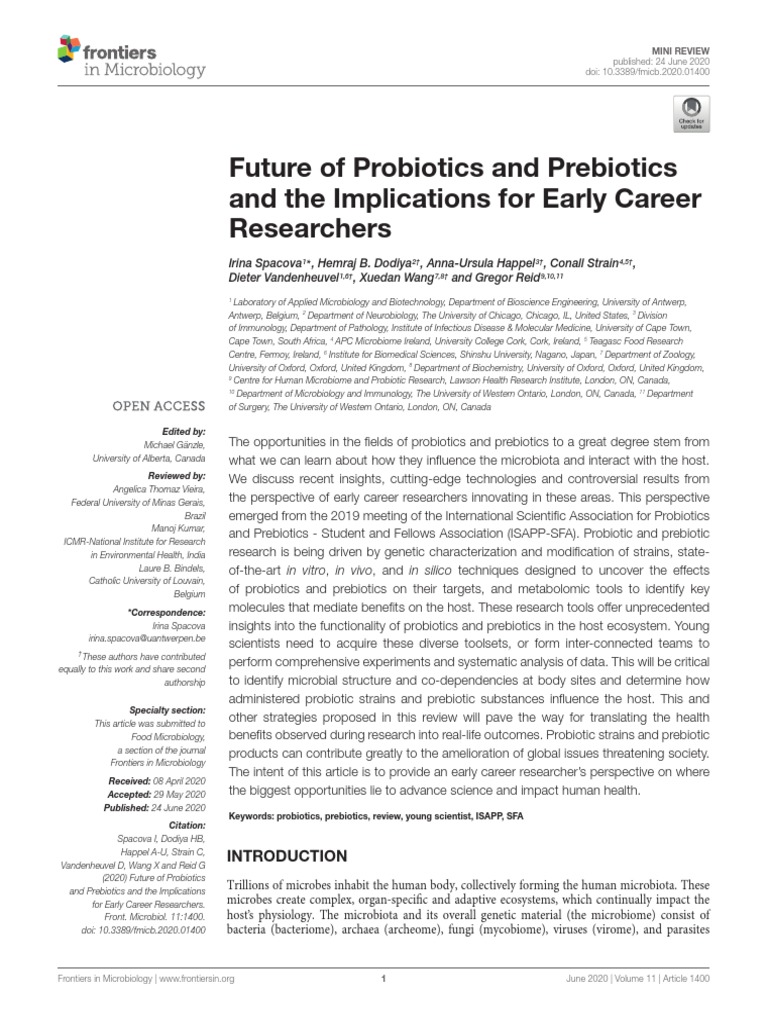 Probiotics, Prebiotics and The Microbiome PDF | PDF | Probiotic ...