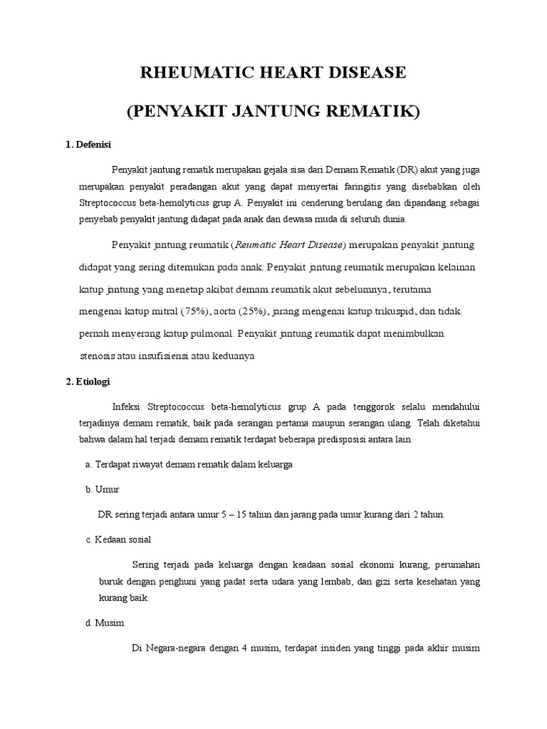 Rheumatic Heart Disease | PDF | Sains & Matematika