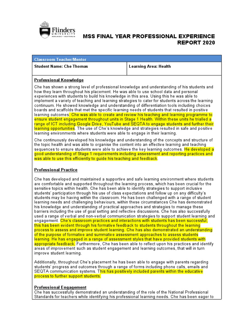 Che Thomas Final Report | PDF | Educational Assessment | Teachers