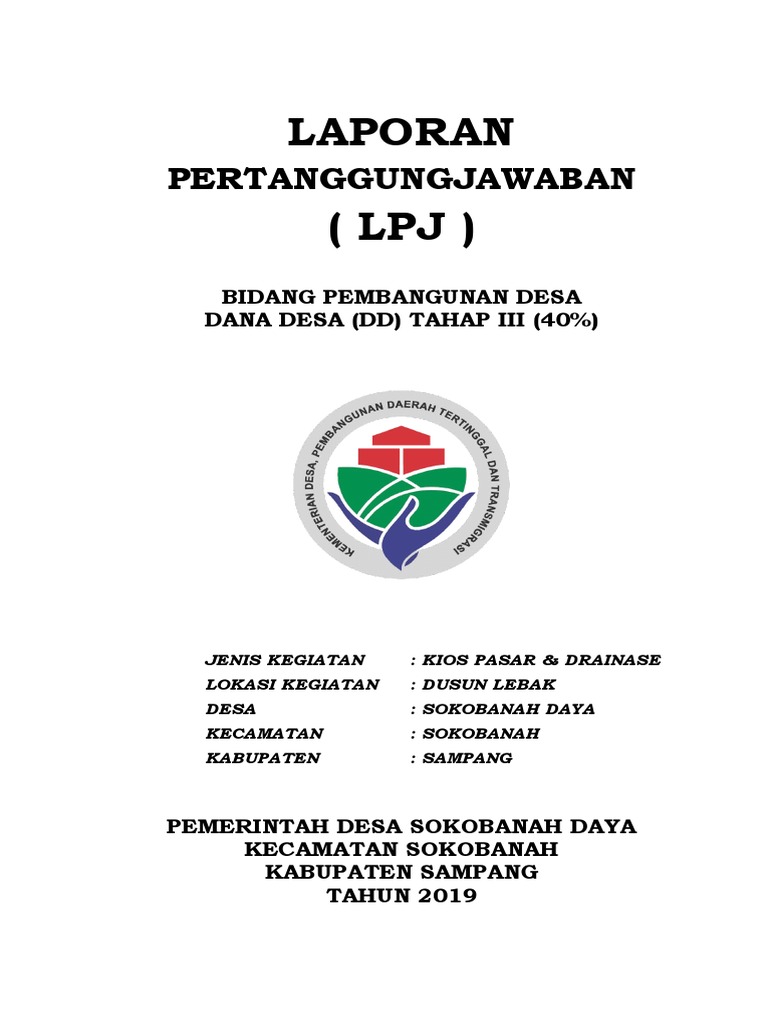 Contoh LPJ Dana Desa Sokobanah Daya | PDF | Ilmu Sosial | Sains ...