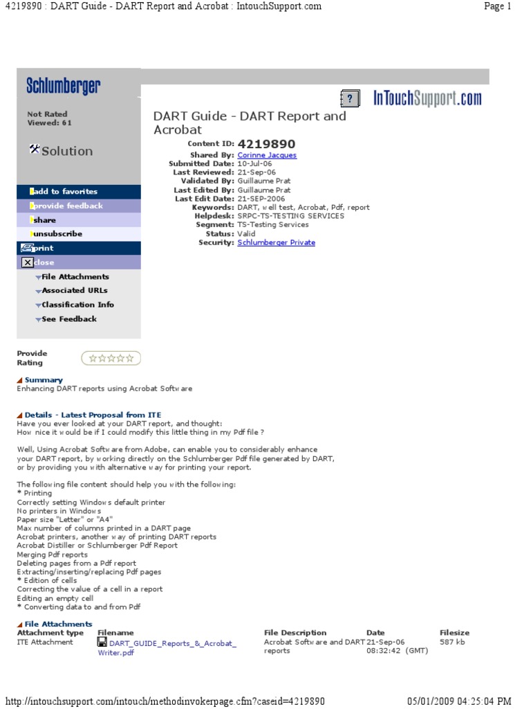 DART Report and Acrobat - IntouchSupport | PDF | Computing | Digital ...