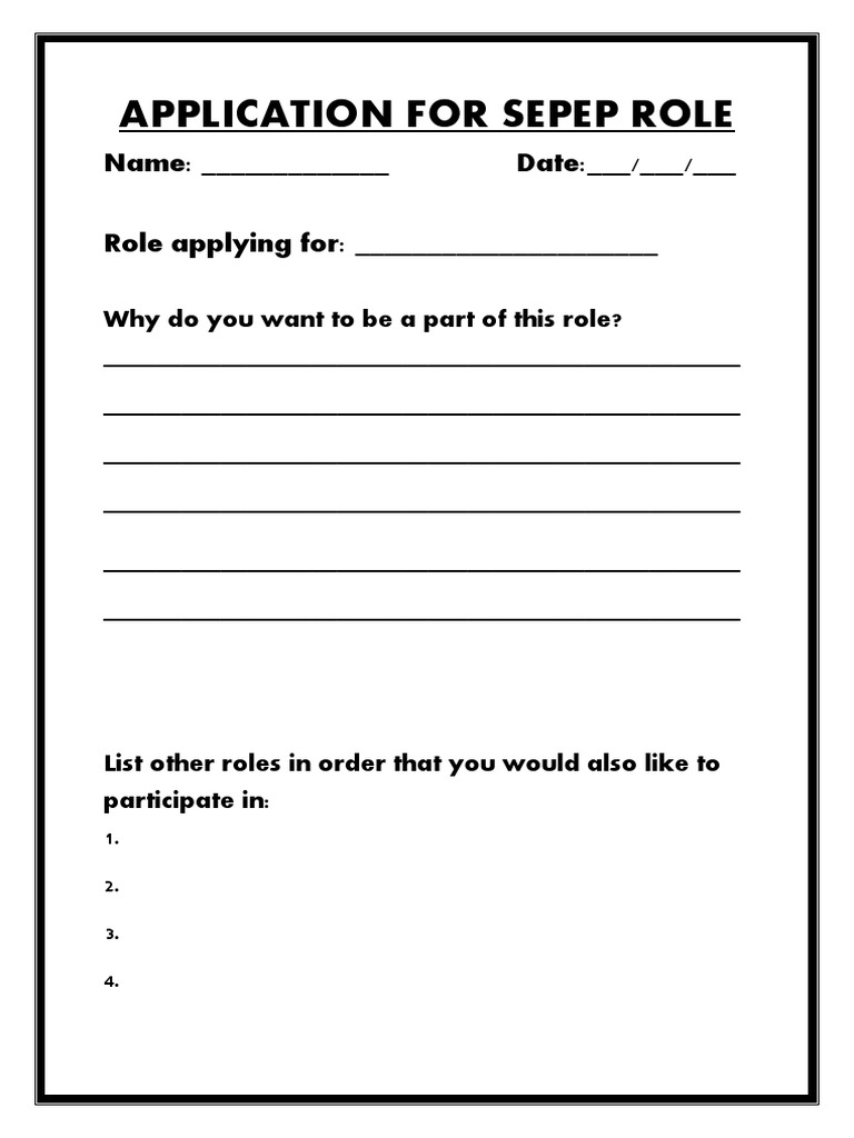 Application For Sepep Role | PDF | Career & Growth