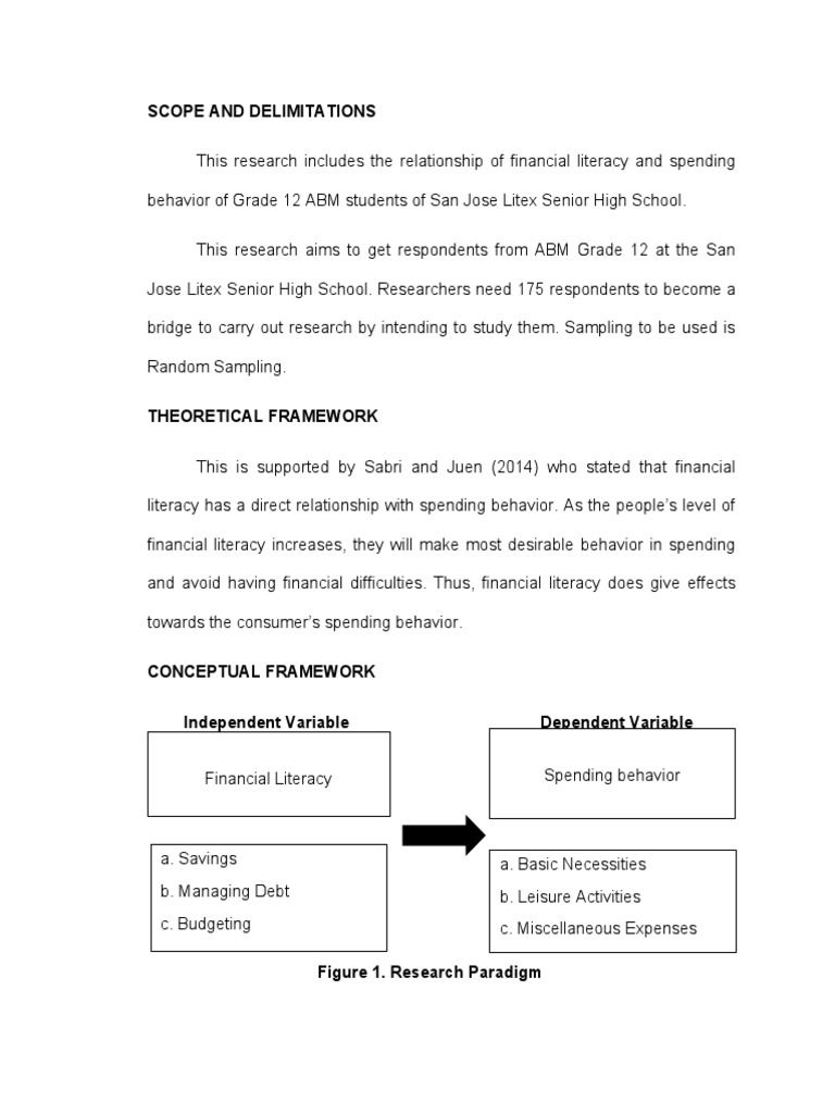 Scope and Delimitations | PDF | Financial Literacy | Sampling (Statistics)