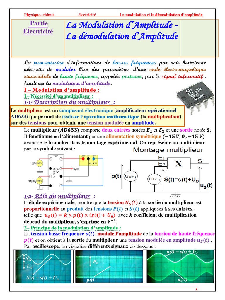 Modulation et démodulation d'amplitude | PDF | Modulation | Ingénierie ...