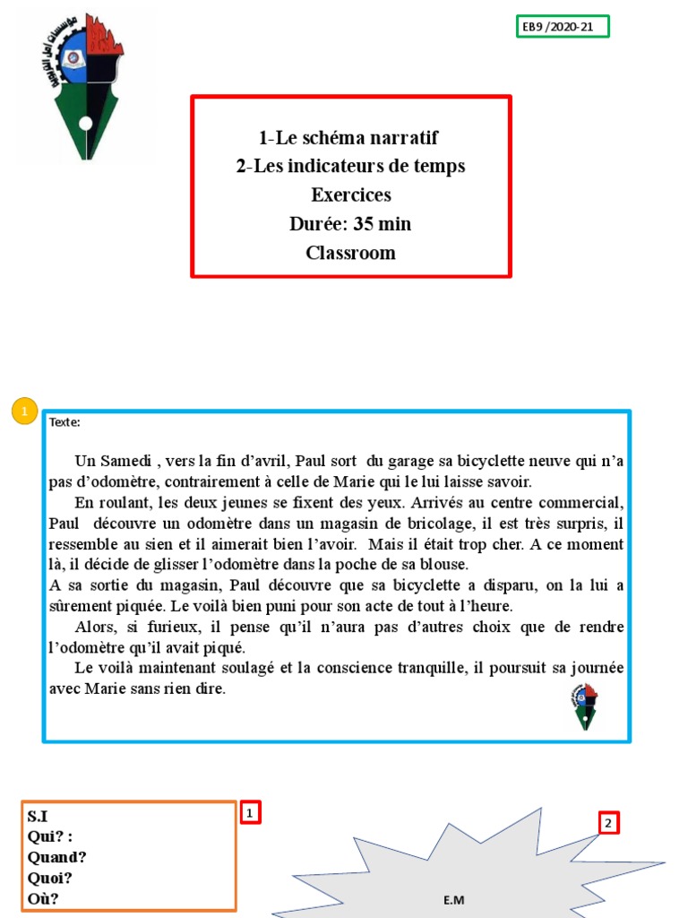 Schema Narratif Zoom - Exercice 25-09-2020 | PDF