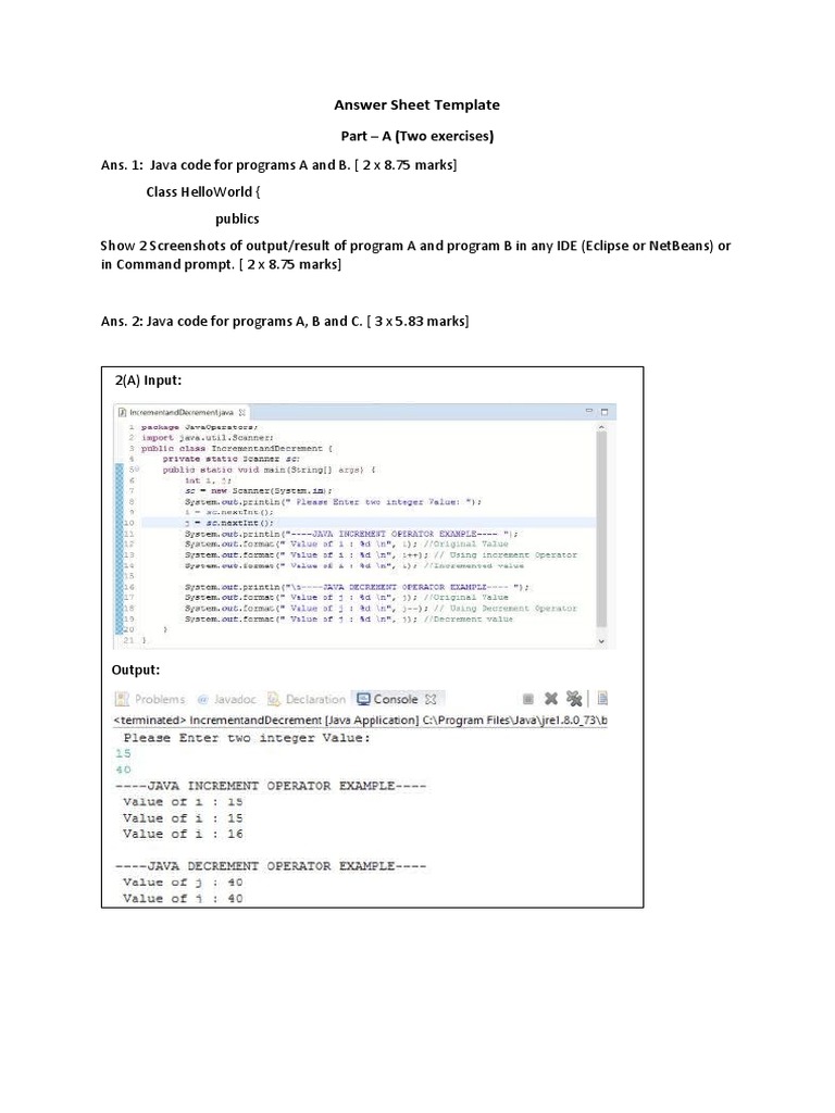 BCA4050 - Practical Answer Sheet | PDF | Java Virtual Machine | Java ...