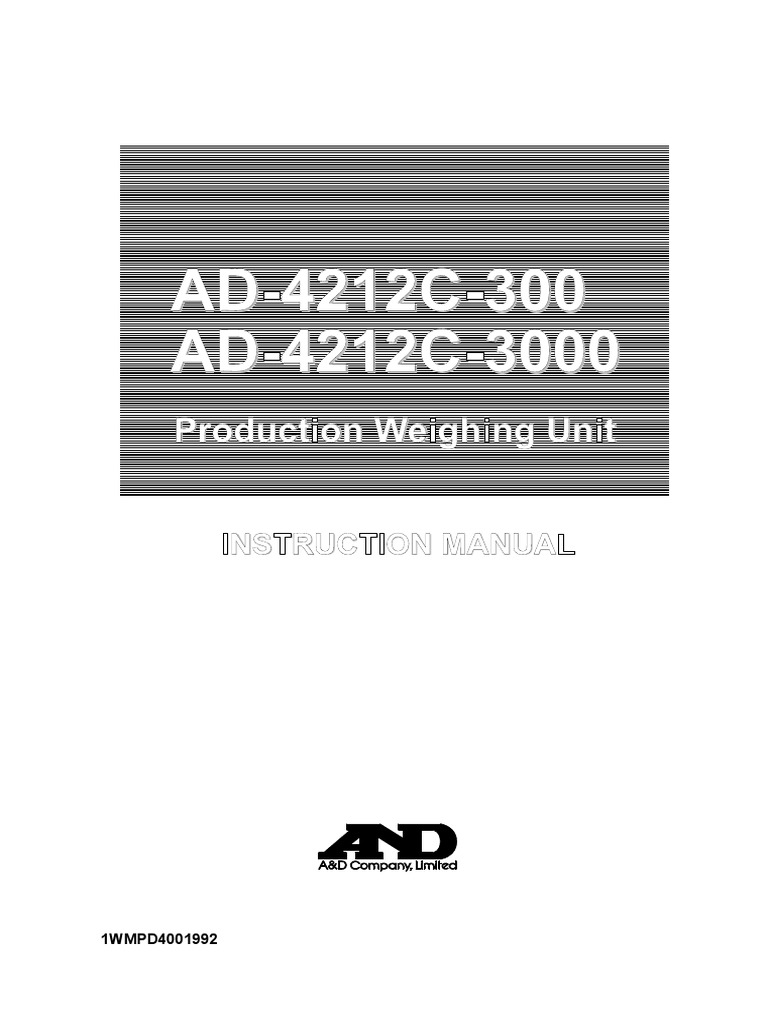 AD-4212C-300 AD-4212C-3000: Production Weighing Unit | PDF | Weighing ...