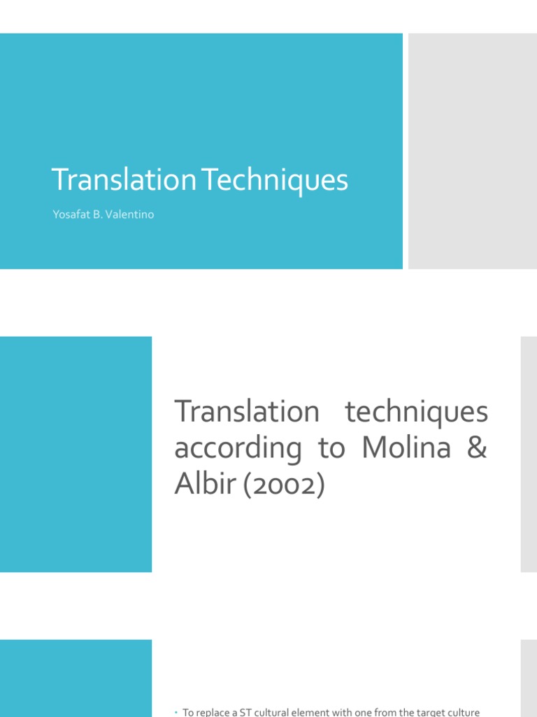 6 Translation Techniques | PDF | Translations | English Language