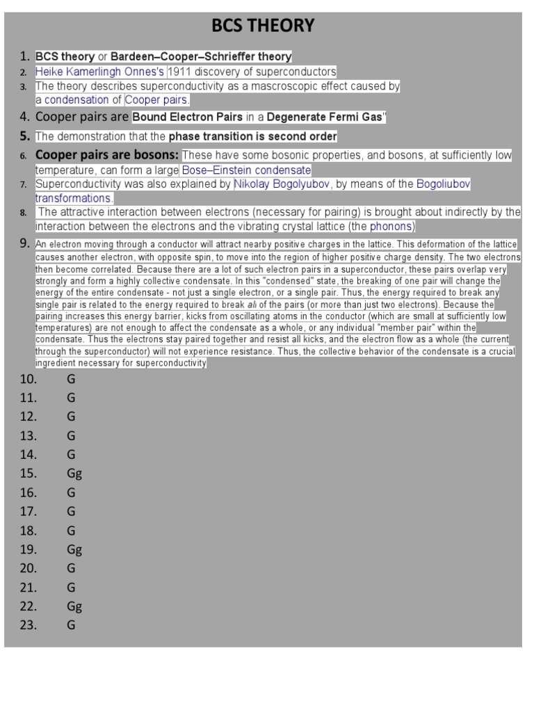 Bcs Theory: 5. Cooper Pairs Are Bosons | PDF