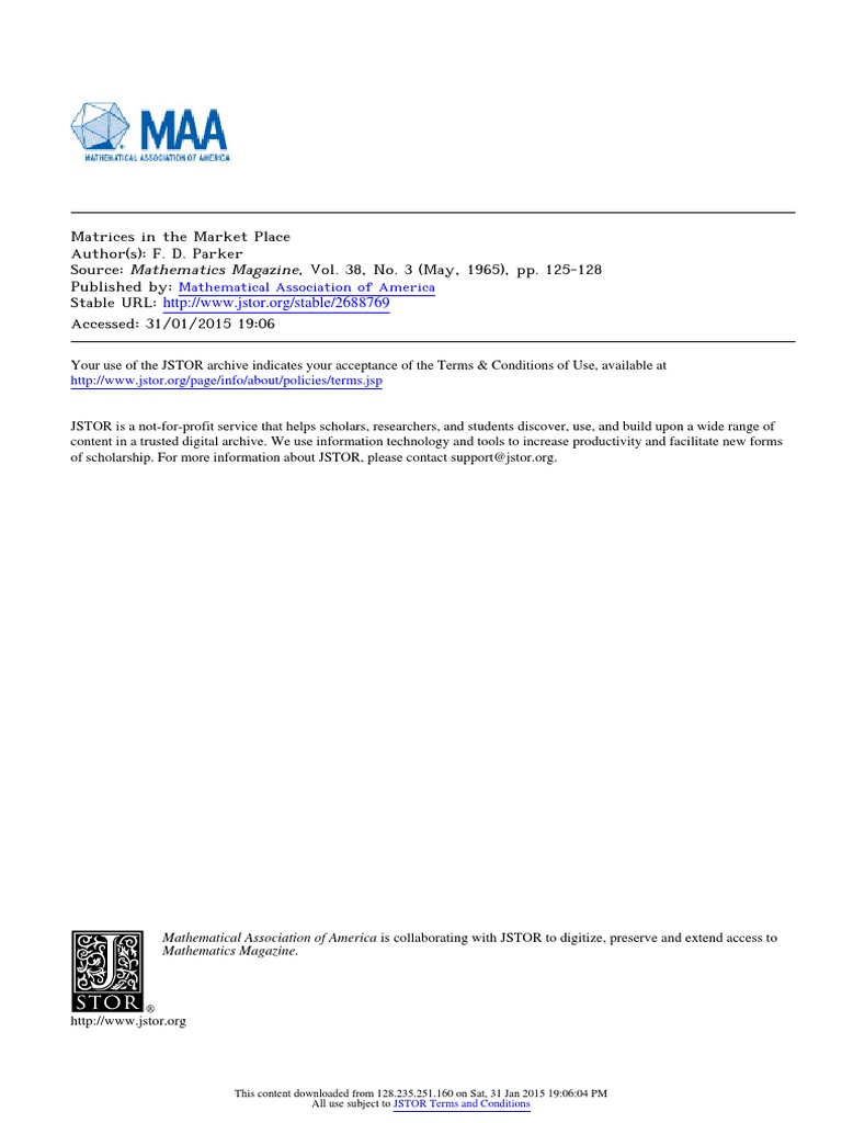 2688769 | PDF | Commodity | Matrix (Mathematics)