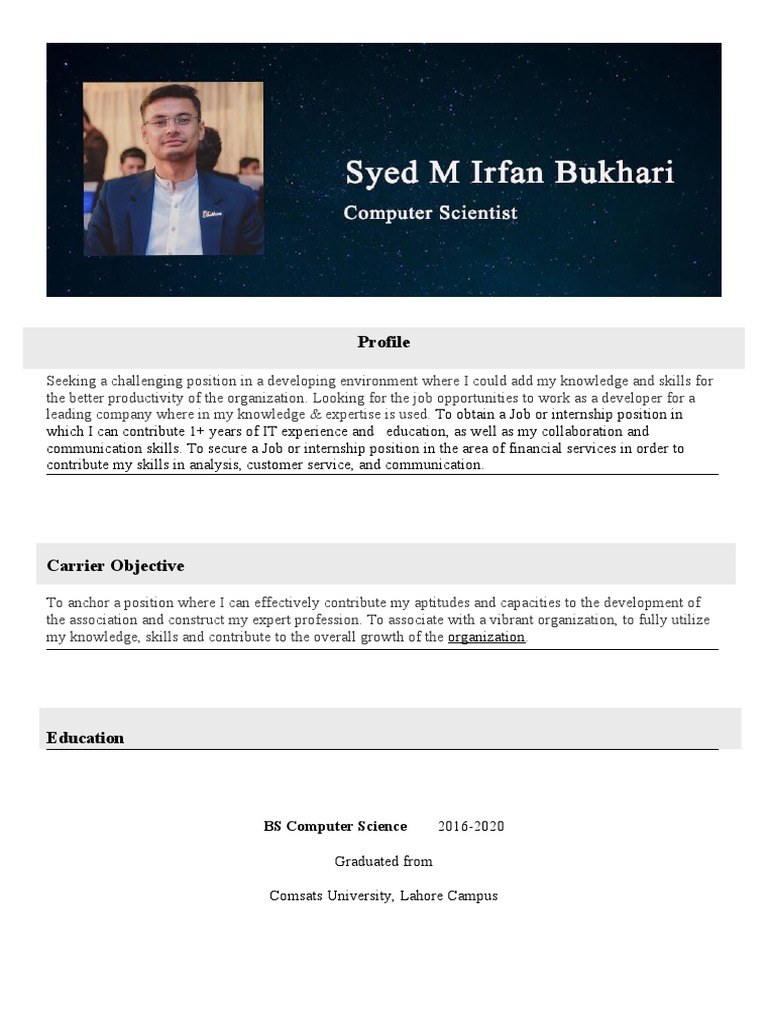 Profile: BS Computer Science 2016-2020 | Download Free PDF | Net Beans ...