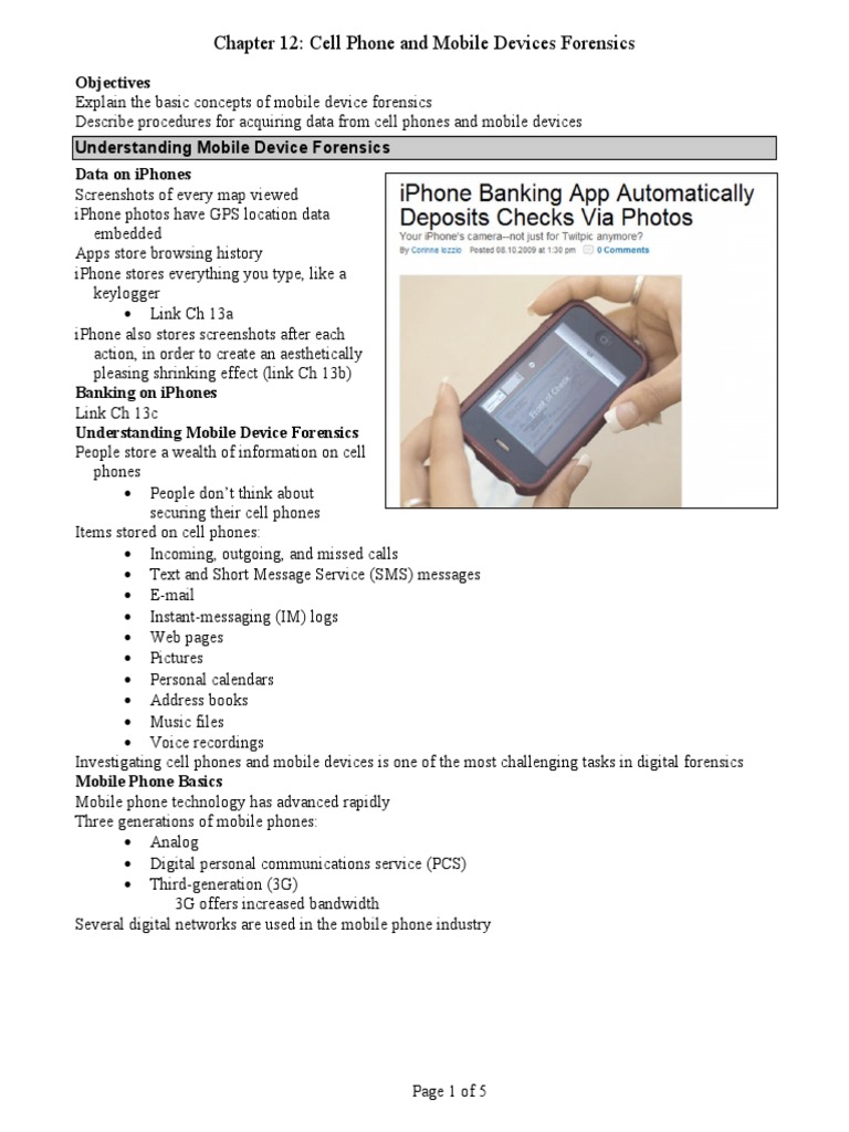 Mobile Device Forensics Guide | PDF | Mobile Phones | Read Only Memory
