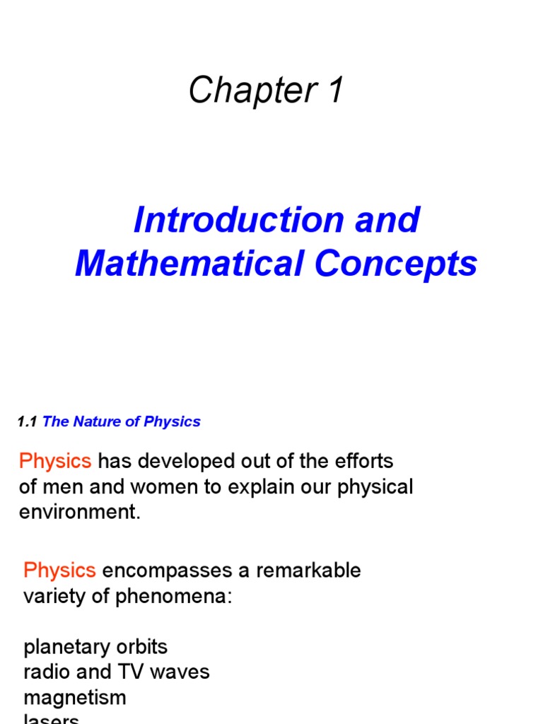 Introduction and Mathematical Concepts | Download Free PDF | Euclidean Vector | Physics