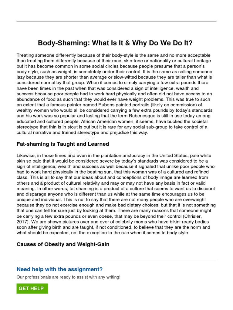 Body-Shaming: What Is It & Why Do We Do It? | Download Free PDF ...