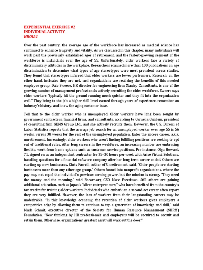 Experiential Exercise 2 (Hboia1) | PDF | Employment | Human Resource ...