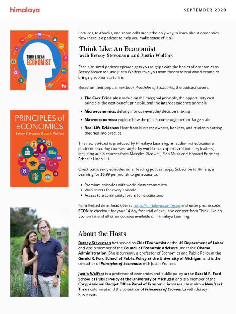 Think Like An Economist - Edu One Sheet | PDF