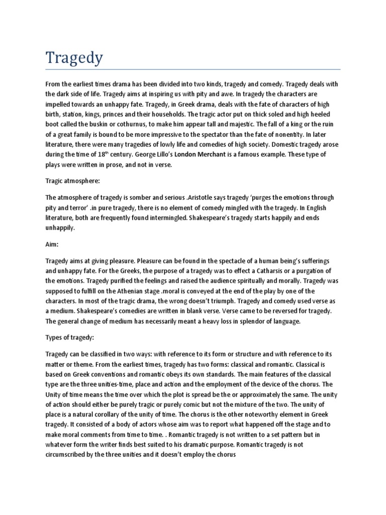 Tragedy | PDF | English Drama | Tragedy