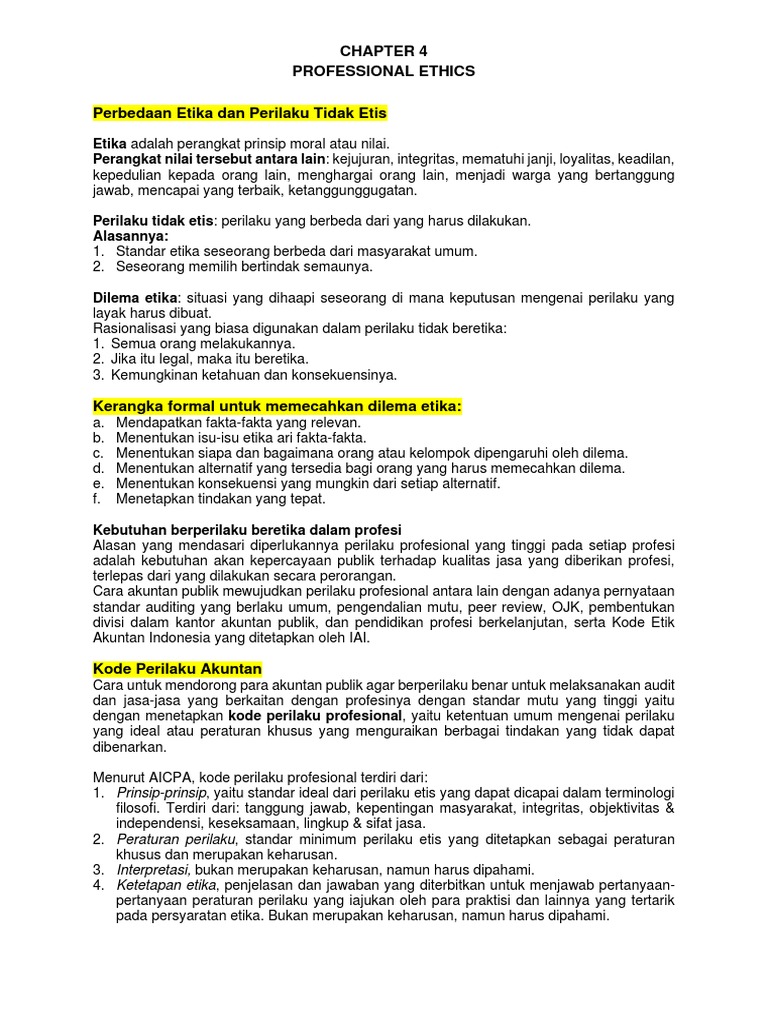 Materi TM 2 Chapter 4 Professional Ethics | PDF