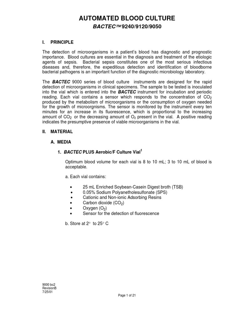 Automated Blood Culture: Bactec | PDF | Mycobacterium | Barcode