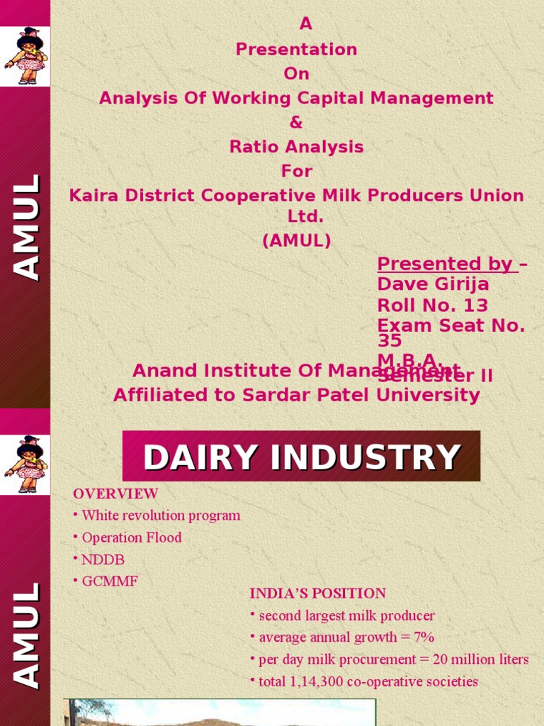 AMUL | PDF | Working Capital | Revenue