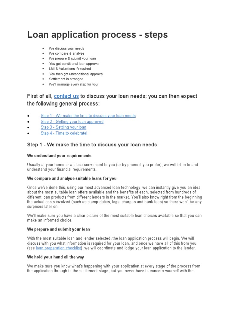 Loan Application Process | PDF | Loans | Refinancing