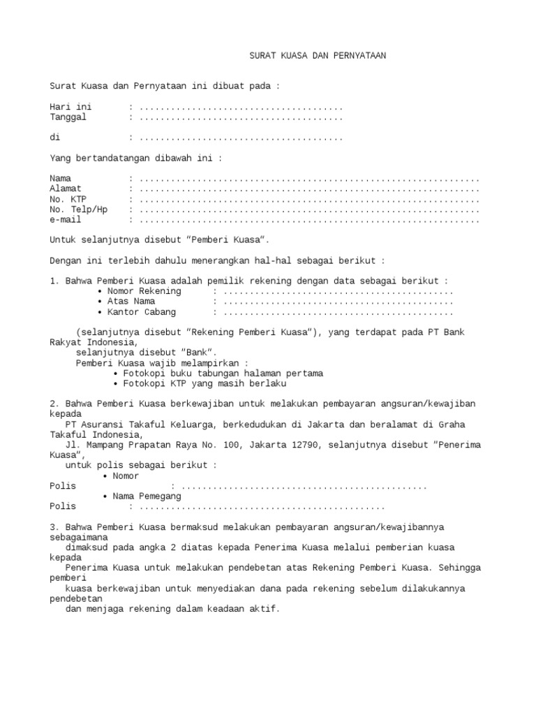 CC Formulir Autodebet BRI | PDF