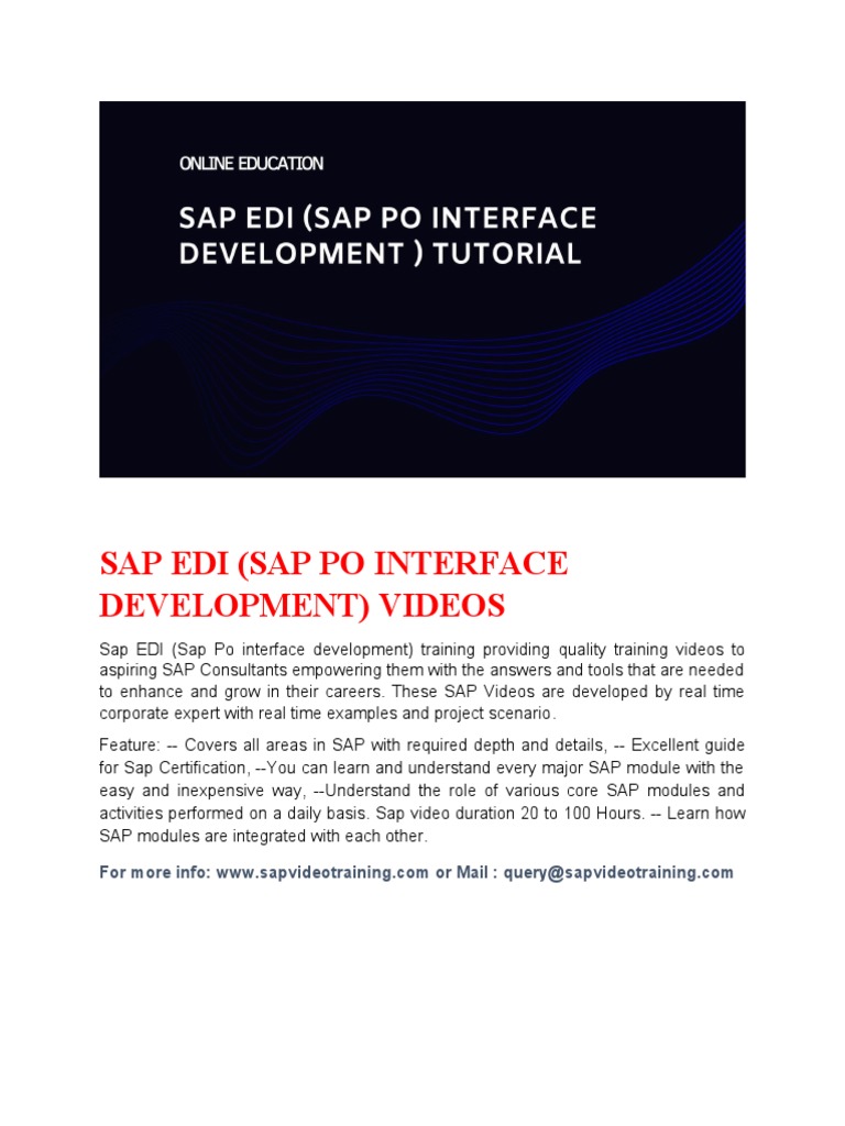 Sap Edi (Sap Po Interface Development) Videos | PDF