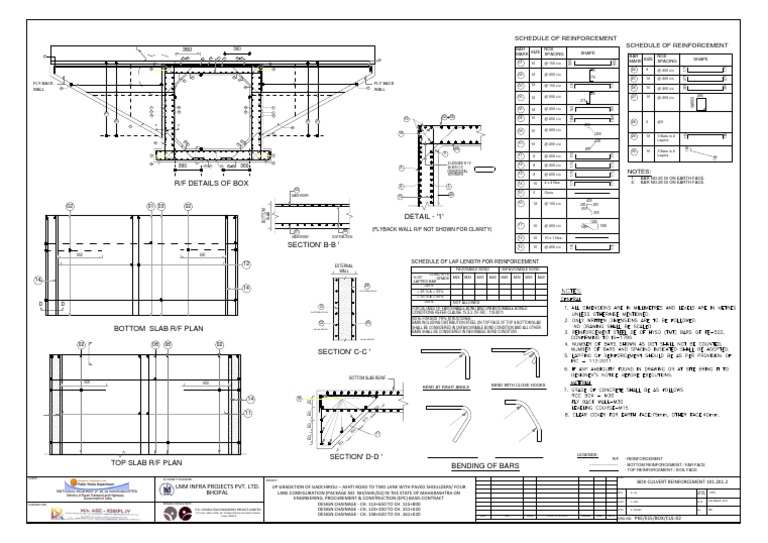 1x1.2x1.2 BOX CULVERT REINFORCEMENT DETAILS-2-LANE PDF | PDF | Civil ...
