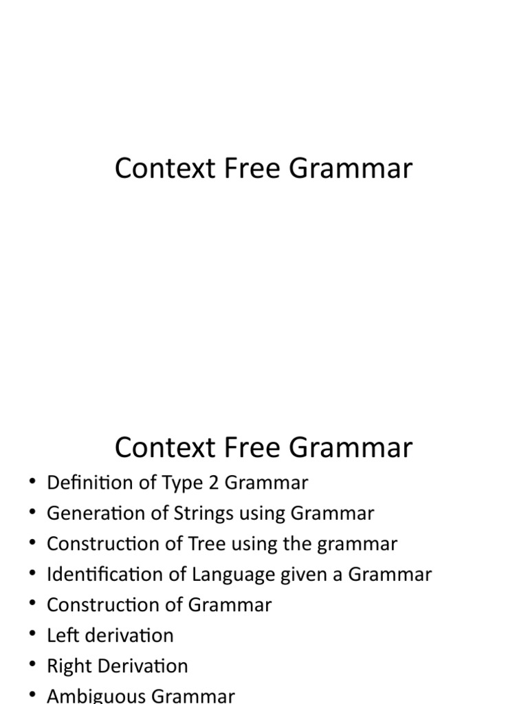 Context Free Grammar | PDF | Linguistics | Languages