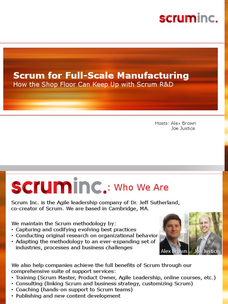 Scrum For Full-Scale Manufacturing: How The Shop Floor Can Keep Up With ...