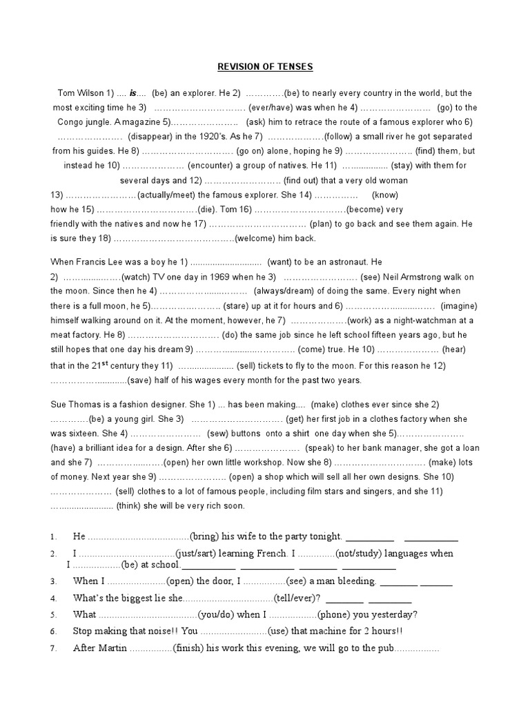 Revision Tenses | PDF | Bees | Flowers