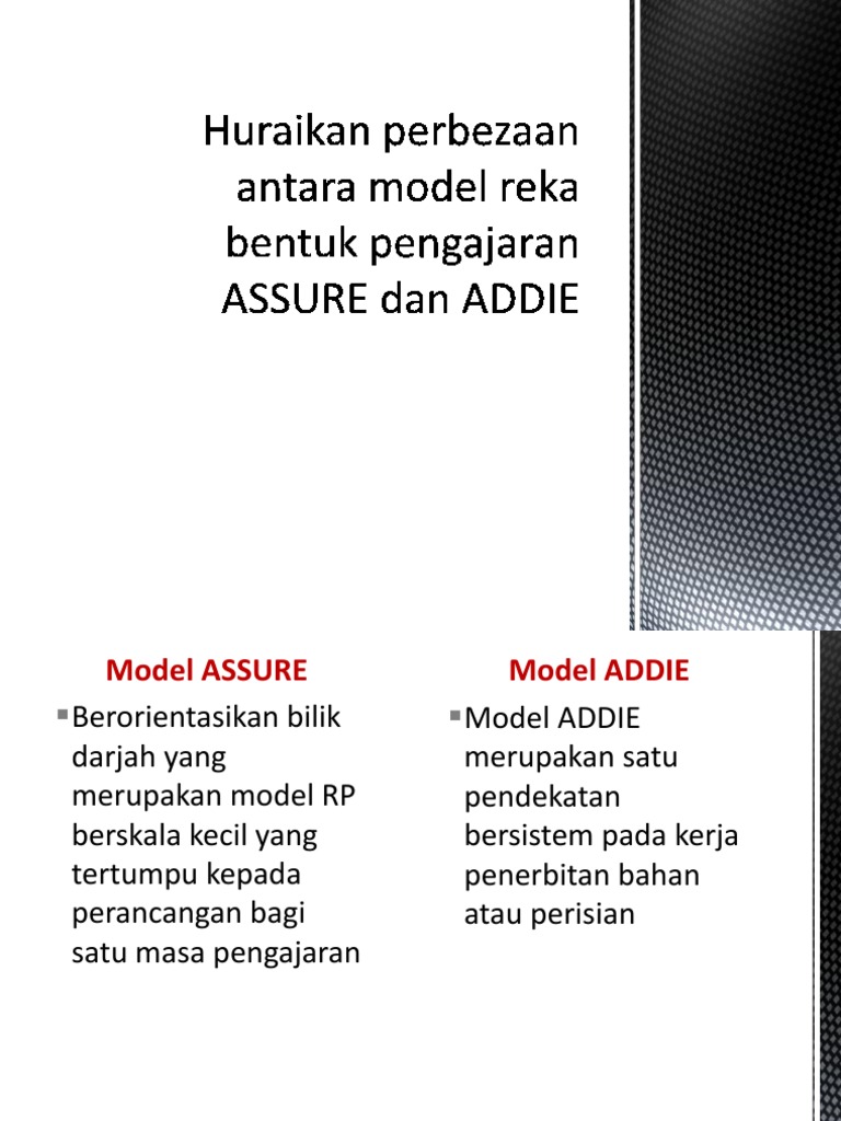 Perbezaan Model Reka Bentuk ASSURE Dengan ADDIE PDF | PDF