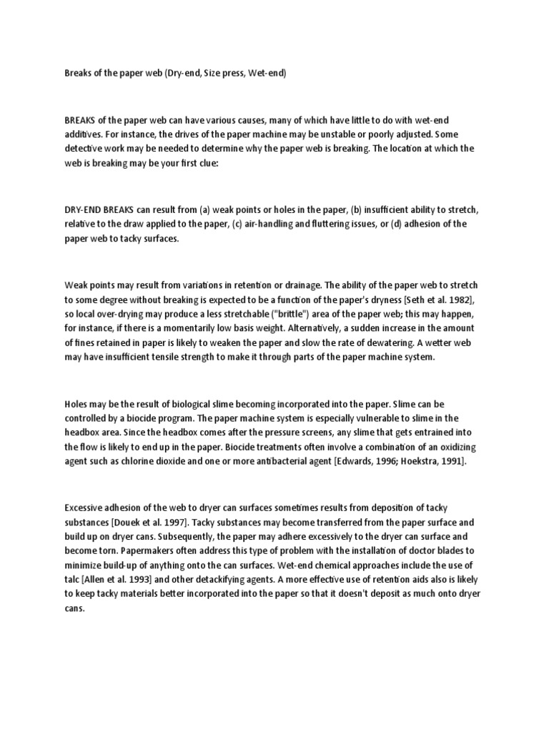 Sheet Breaks | PDF | Paper | Industrial Processes