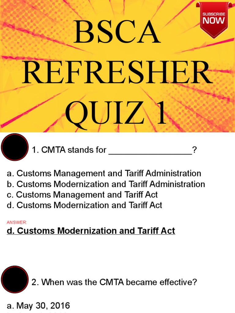 BSCA Refresher Quiz 1 | PDF | Philippines | Government