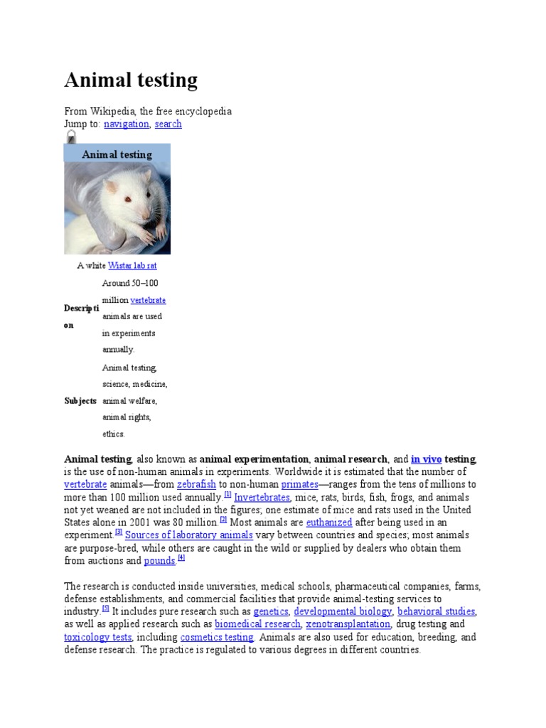 Animal Testing | PDF | Animal Testing | Biology