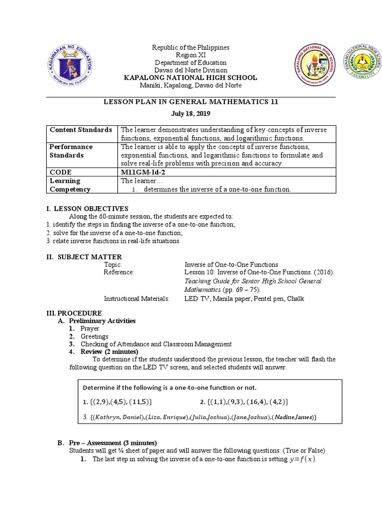 Demo (Inverse of One-to-One Functions) | Download Free PDF | Function ...