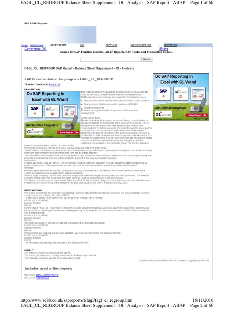 Share Comments (0) : Search For SAP Function Modules, ABAP Reports, SAP ...