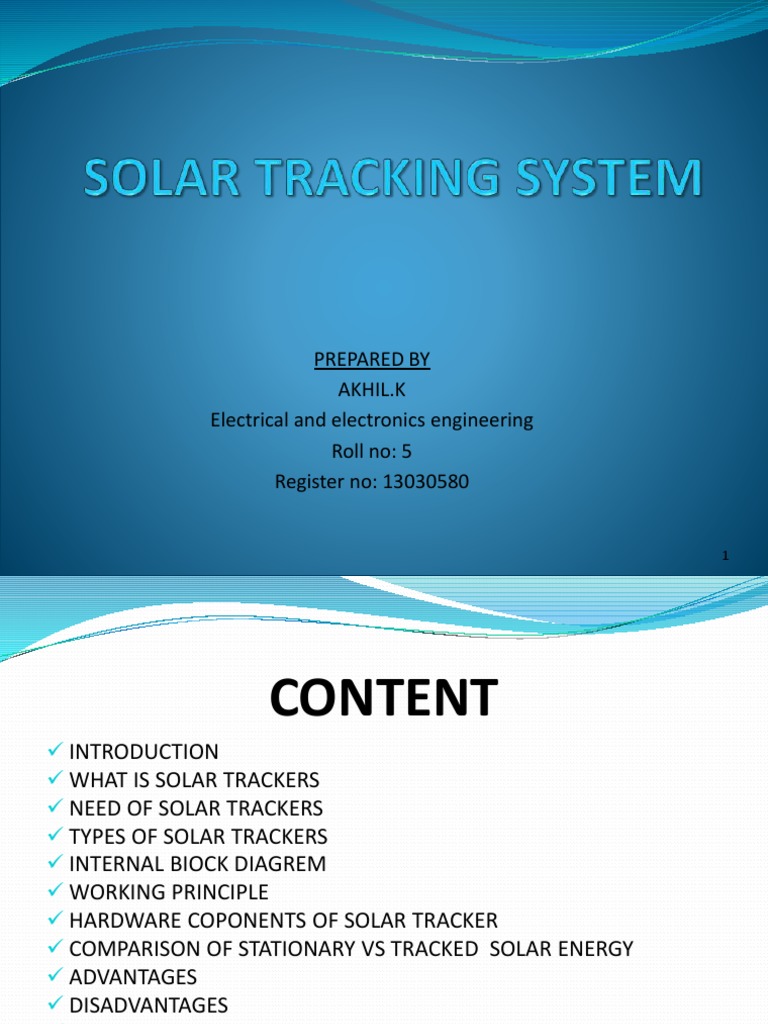 Solartrackingsystem 160325184948 | PDF | Photovoltaics | Solar Energy